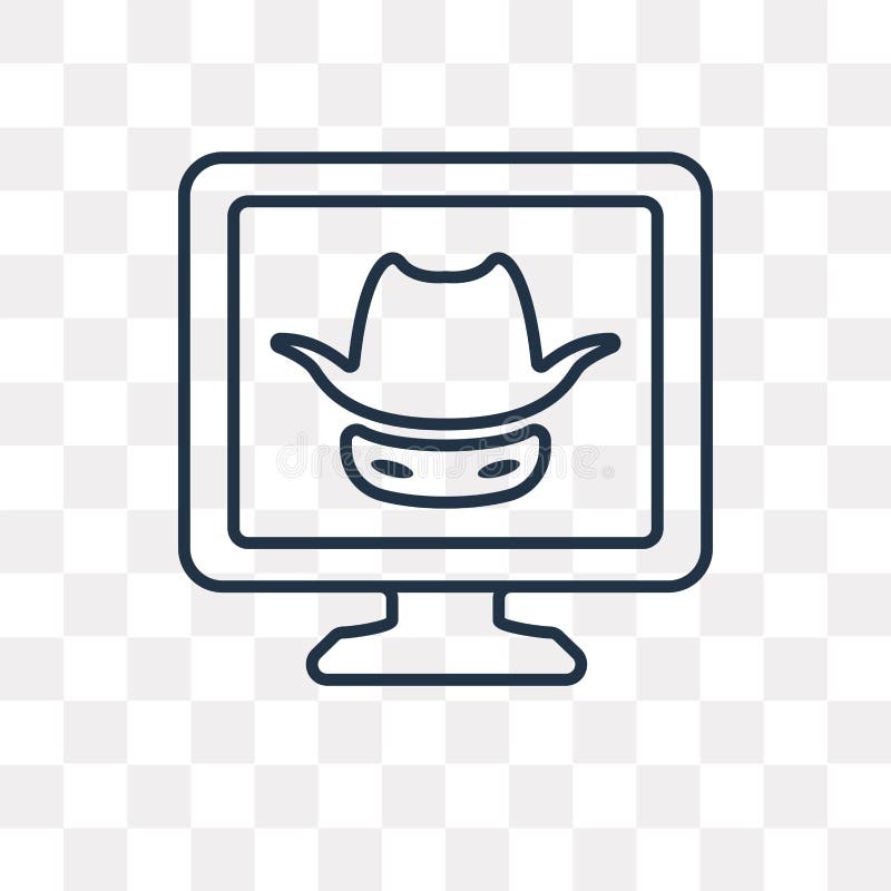 Hacker Vector Icon on Transparent Background, Linear Ha Stock Vector ...