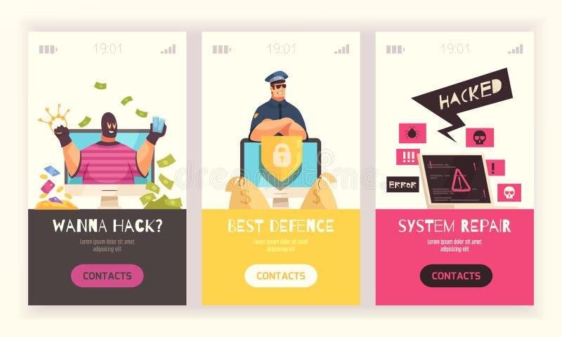 Hacker Vertical Banner Set stock vector. Illustration of business ...