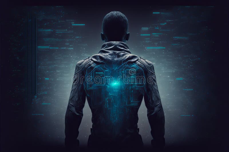 Hacker in Virtual World. Generative Ai Stock Illustration ...