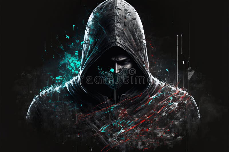 Hacker in Virtual World. Generative Ai Stock Illustration ...