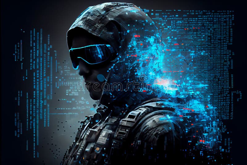 Hacker in Virtual World. Generative Ai Stock Illustration ...