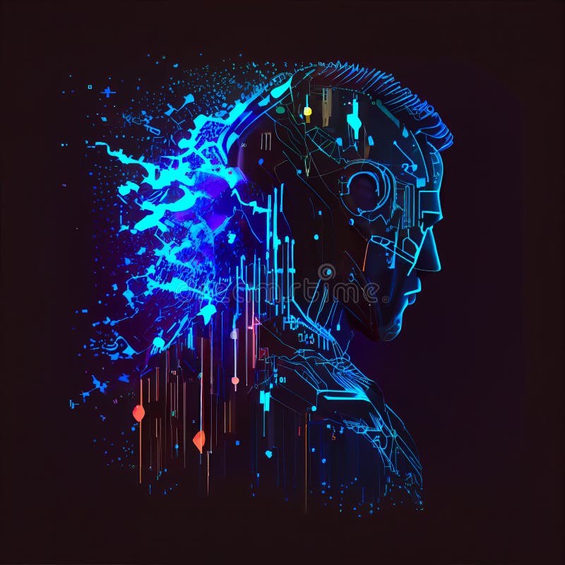 Hacker in Virtual World. Generative Ai Stock Illustration ...