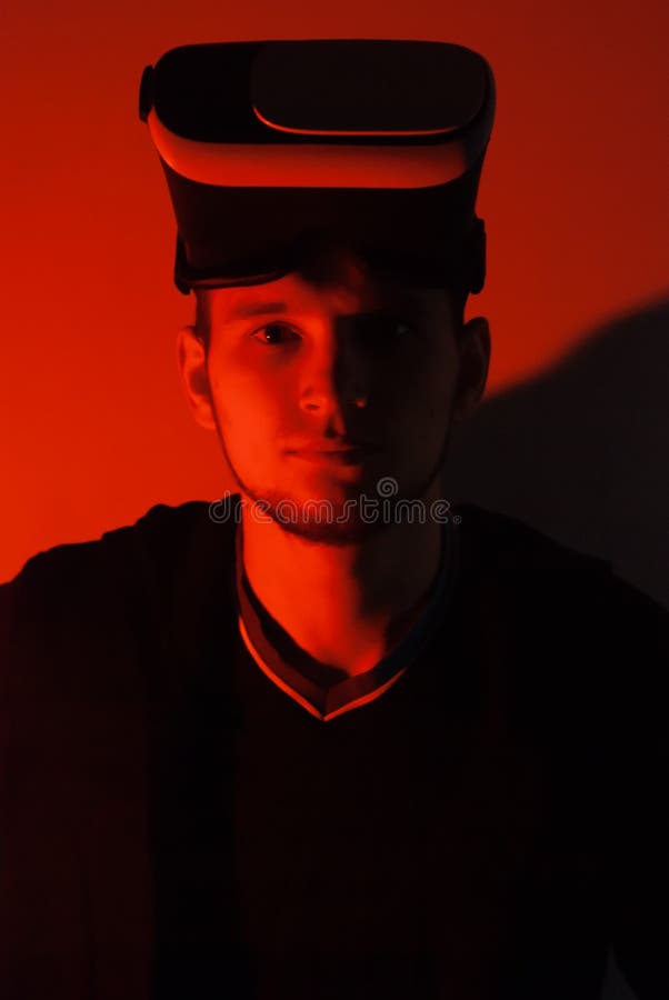 VR Headset for Virtual Pleasures and Adult Video Viewing Stock Image ...