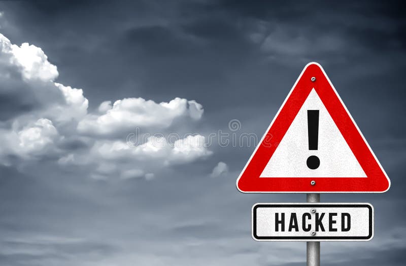 Hacker Sign Shows Spyware Unauthorized and Cyber Stock Illustration ...