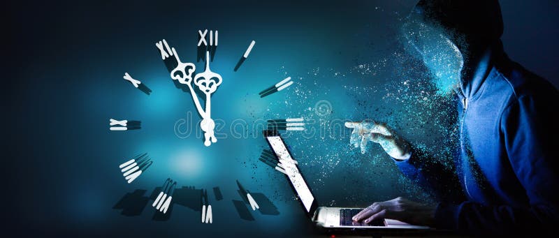Hacker and Watch Fast Hacking Stock Illustration - Illustration of ...