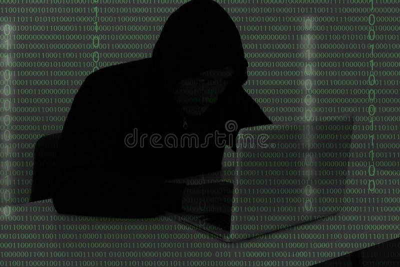 Hacker Hooded Man Stealing Data from Computer. Cyber Crime. Pop Art ...