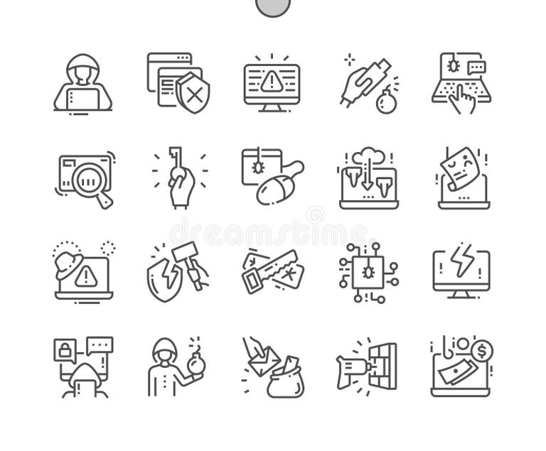 Hacker Line Icons Stock Illustrations 3 246 Hacker Line Icons Stock