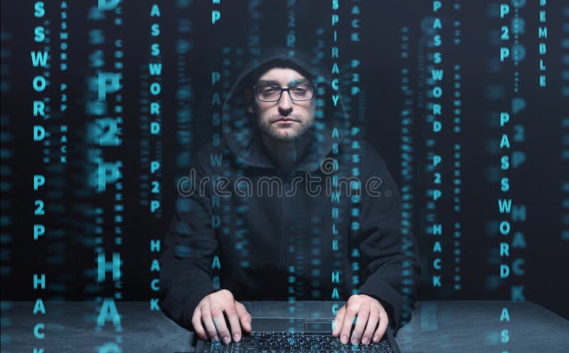 Hacker at work stock image. Image of crime, attack, blackmail - 79261265