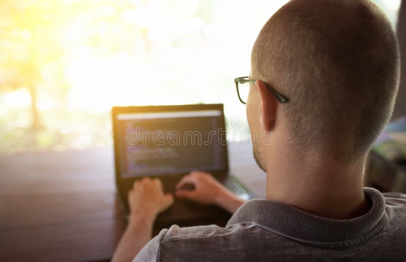 Hacker at work stock image. Image of attack, criminal - 79261801