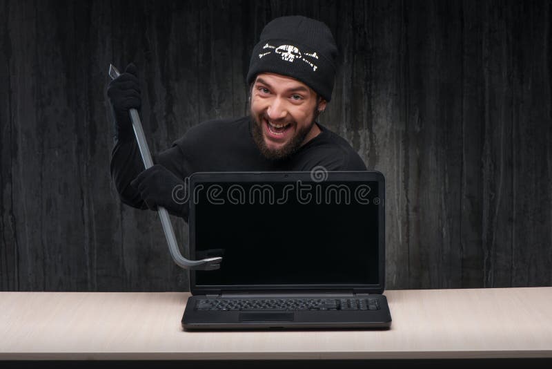 Hacker at Work with a Laptop Stock Image - Image of password, people ...