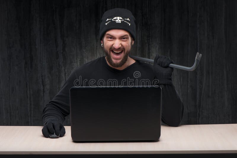 Hacker at Work with a Laptop Stock Image - Image of security, ideas ...