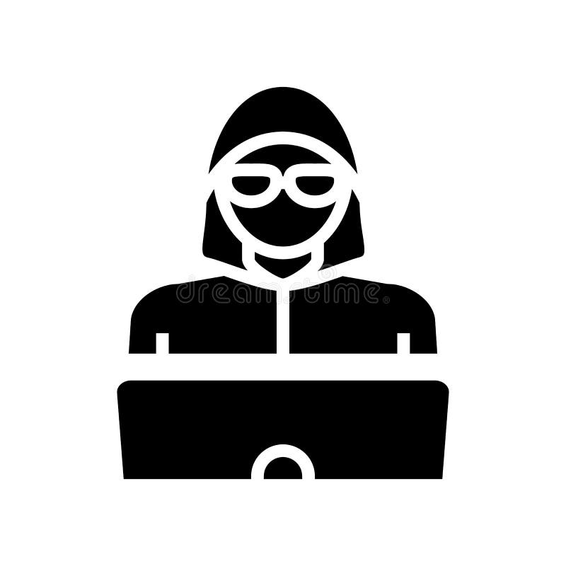 Hacker at Work with Graphical User Interface Around. Stock Illustration ...
