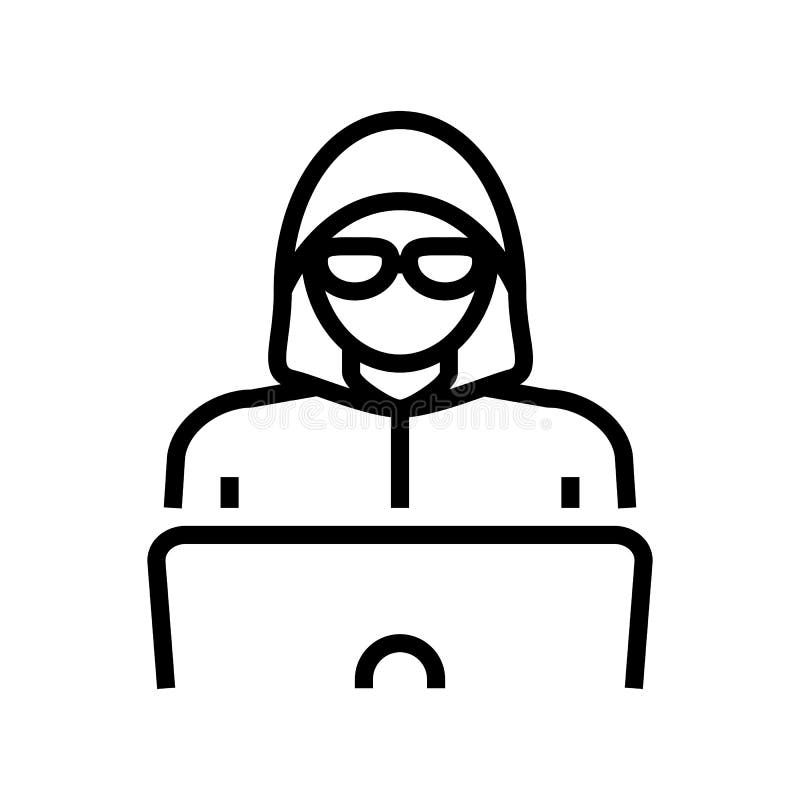 Hacker Work Icon Cartoon Vector. Cyber Attack Stock Vector ...