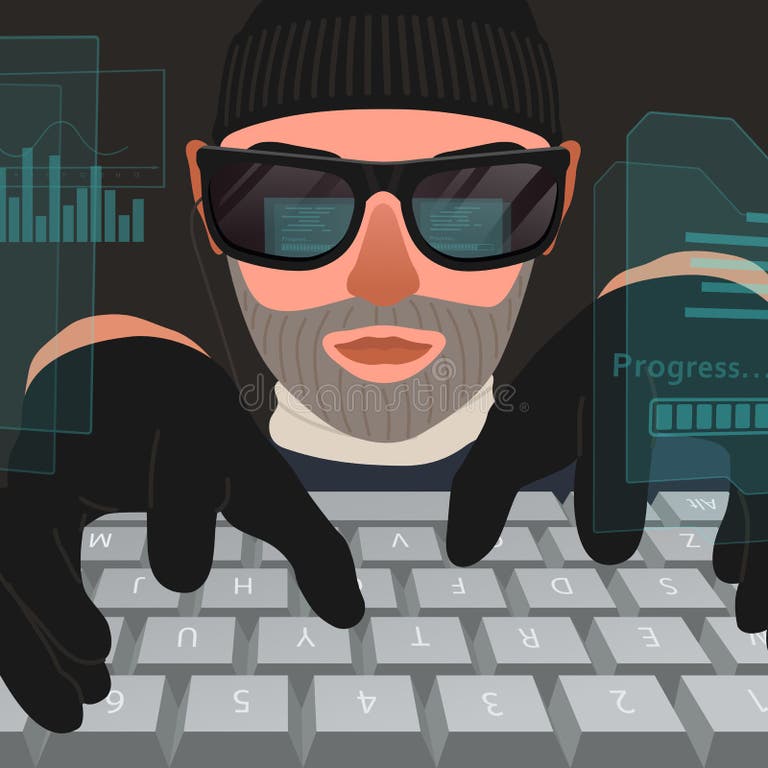 Hacker Attack Computer System Stock Vector Illustration Of Hacker Data 172396414