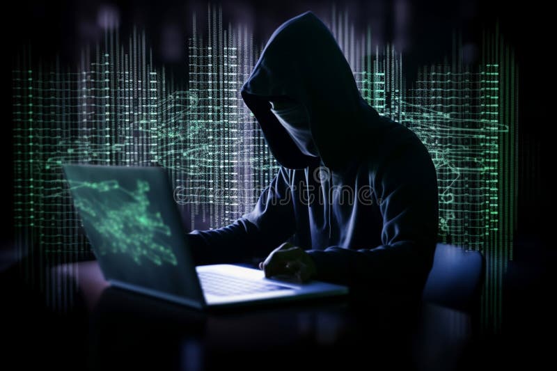 A Hacker Working On Computerinternet Security Network Programming Generative Ai Stock 3985