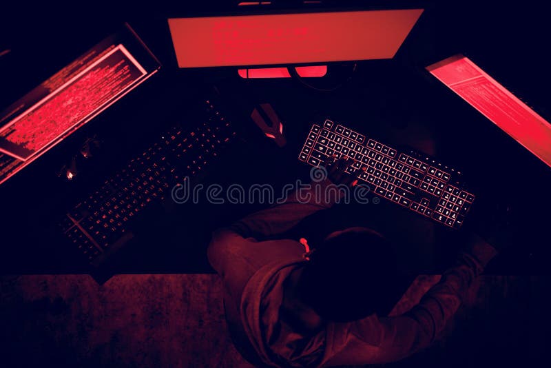 Hacker Working on Computer Cyber Crime Stock Photo - Image of ... Hacker Working on Computer Cyber Crime Stock Photo - Image of ...