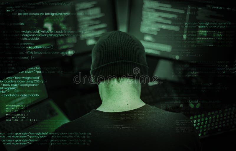 Hacker Working on Computer Cyber Crime Stock Photo - Image of fraud ...