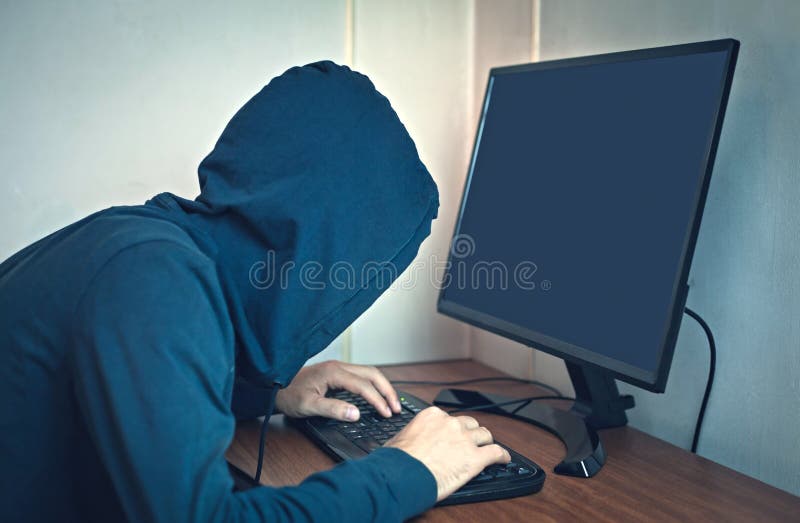 Hacker Working on Computer. Stock Image - Image of digital, privacy ...