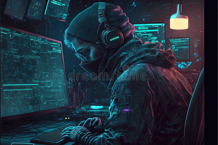 A Hacker Working On Computerinternet Security Network Programming