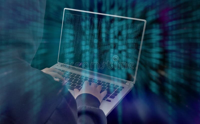Hacker Working with Interface Stock Photo - Image of digital, hacking ...