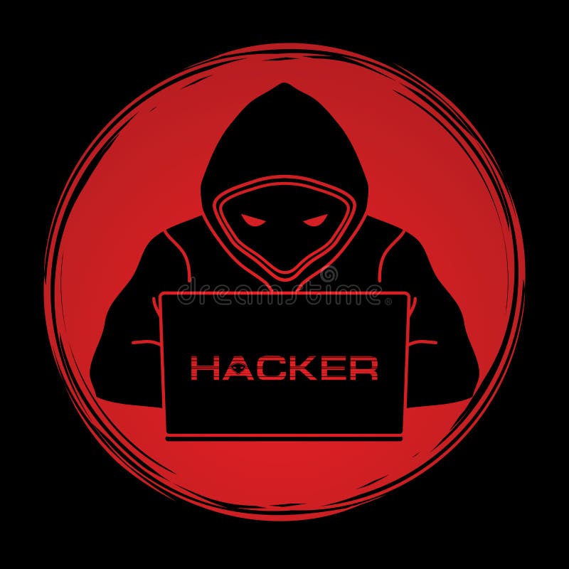 Hacker Working on Computer in Jumble Room Stock Vector - Illustration ... Hacker Working on Computer in Jumble Room Stock Vector - Illustration ...