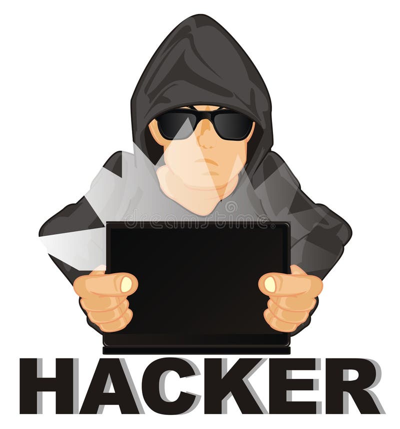 Hacker and large letters stock illustration. Illustration of name ...