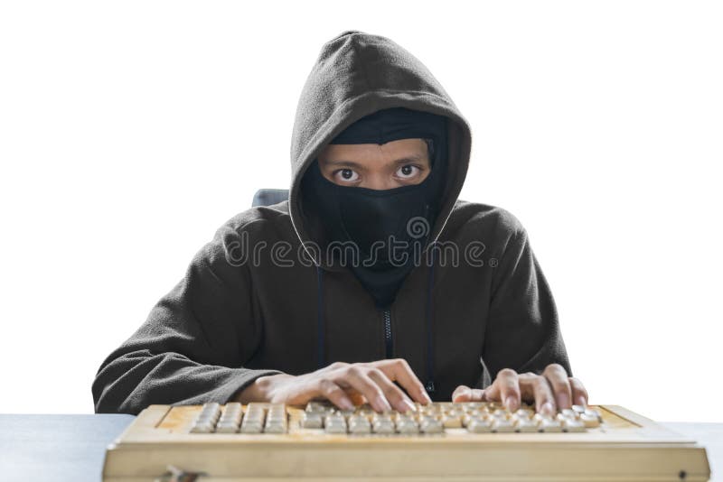 Unknown Hacker Wearing a Clown Mask Stock Photo - Image of cyberspace ...