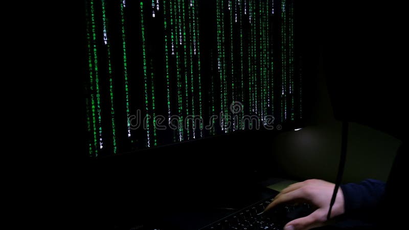 Matrix Code Rain Background, Green Digits Glow and Falling on Screen Stock Video - Video of ...