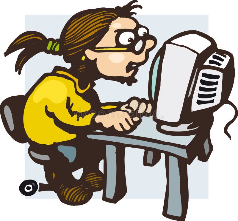 Hacker. Karikatur-Serie vektor abbildung. Illustration von mann - 11785452