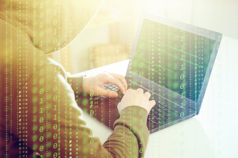 Hackerprogrammiererblick Auf Schirm Und Schreibt Die Programmcode ...