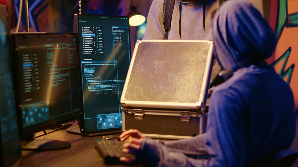 Hackers Celebrate Doing Security Breach Stock Image - Image of ...