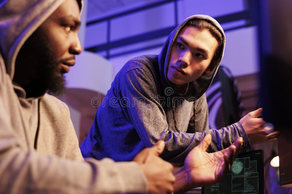 Hackers Discussing Criminal Activity Stock Image - Image of partner, cyberattack: 308371919