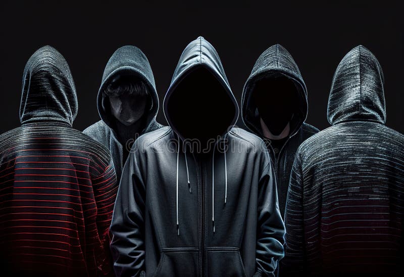 Hackers without Face. Concept of Hacker Group Organ Illustration. Ai ...
