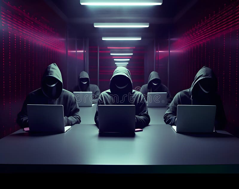 Hackers without Face. Concept of Hacker Group, Organization or ...