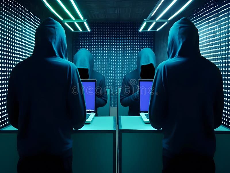Hackers without Face. Concept of Hacker Group, Organization or ...