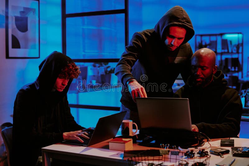 Hackers Interacting with Each Other Stock Image - Image of hacker ...