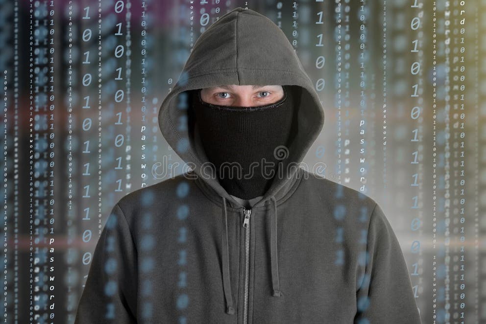 Hackers Programmer Look on Screen and Writes the Program Code Hack ...