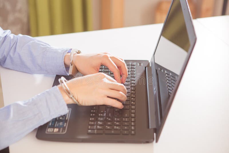 Hackers Programmer Look On Screen And Writes The Program Code Hack
