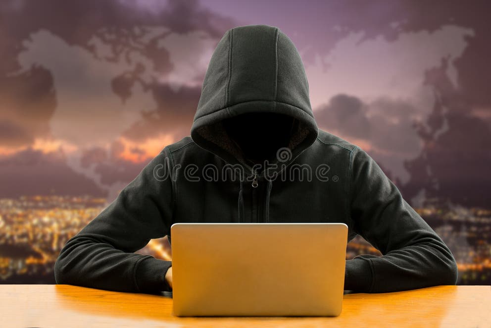 Hackers Programmer Using Computer Laptop For Hack Information Stock