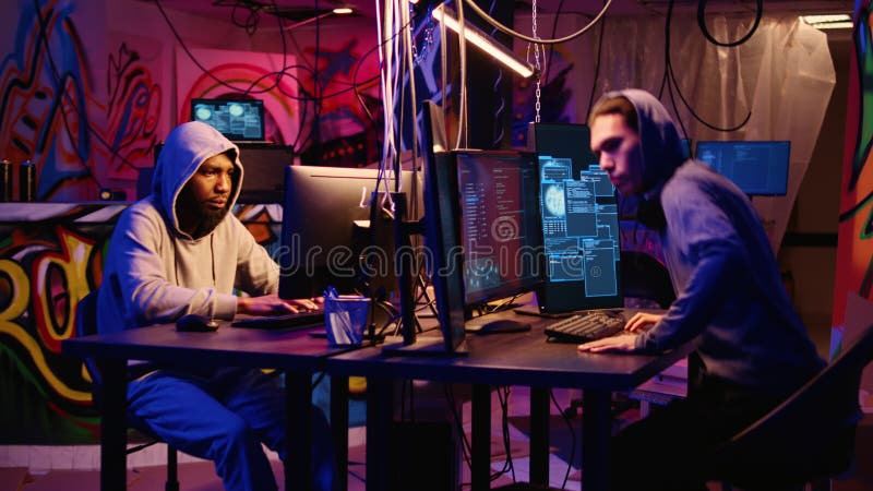 Hackers Talk about Technical Knowhow Stock Footage - Video of technology, virus: 298100184