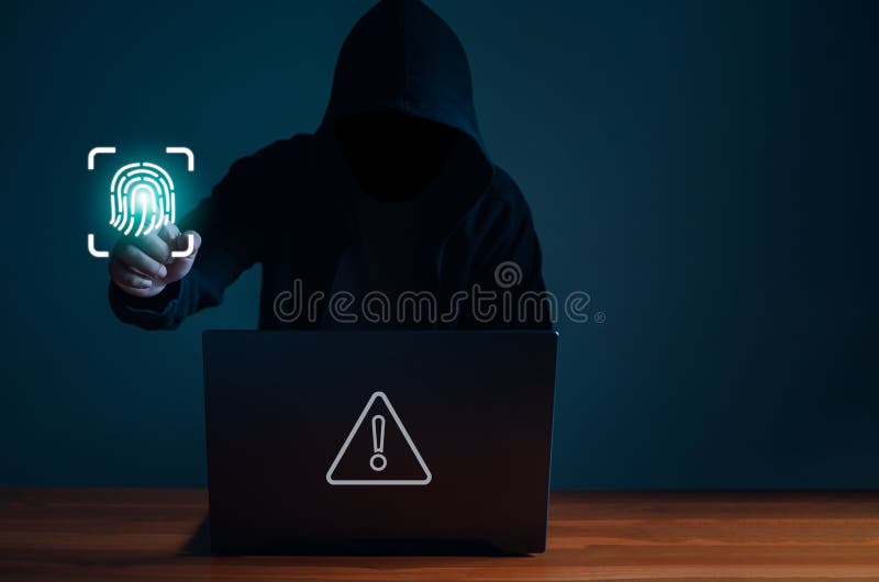 Hackers Work on Laptops in the Dark. the Concept of Information ...