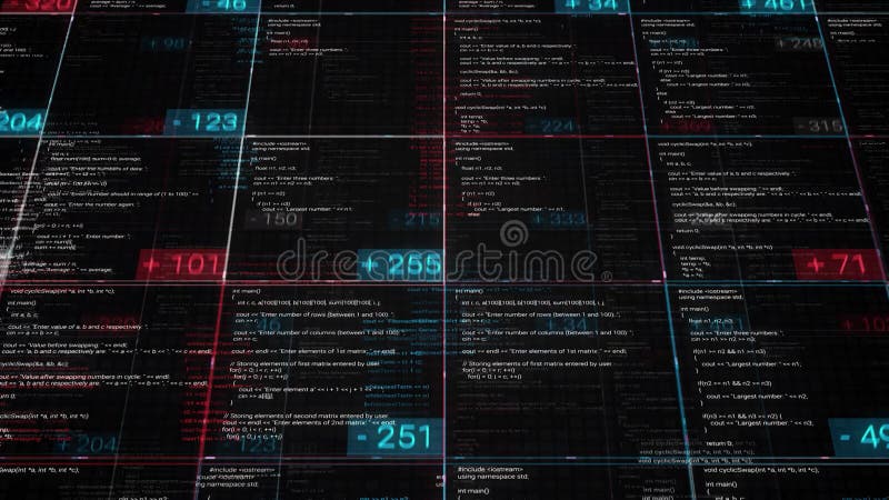 Hacking Activities on Computer Black Screen. Animation. Cybercrime ...