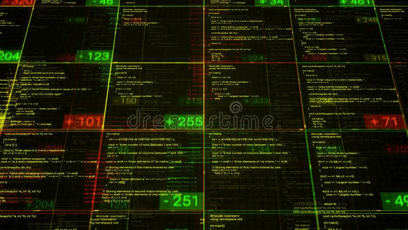 Computer Black Screen with Words and Code, Processing Cyber Attack ...