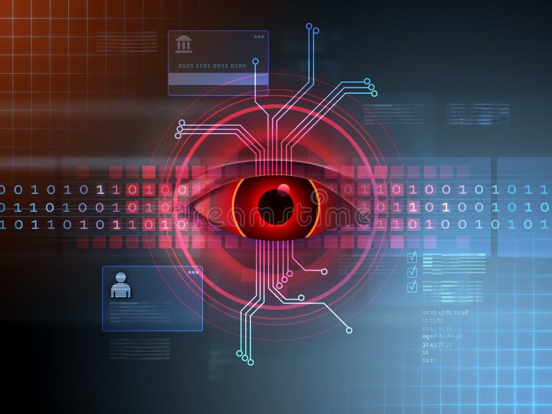 Hacking Activity in Cyberspace Stock Illustration - Illustration of ...