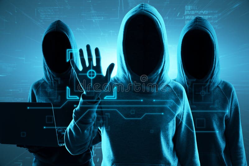 Hacking Attack and Internet Security Concept with Faceless Hackers in ...