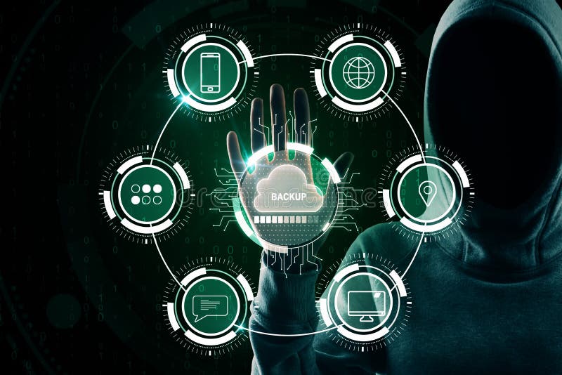 Hacking and backup concept stock image. Image of application - 153783851