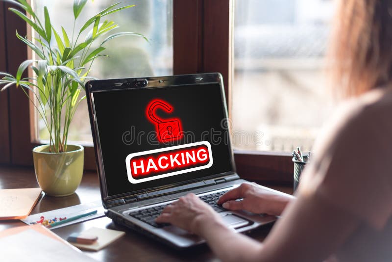 Hacking Concept on a Laptop Screen Stock Image - Image of data, digital ...