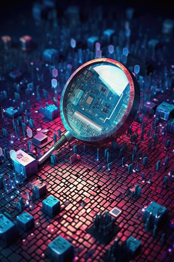 Hacking Concept with Scattered Code and a Magnifying Glass Stock ...