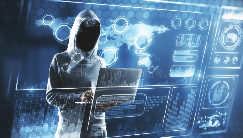 Hacking and data concept stock photo. Image of interior - 128940180