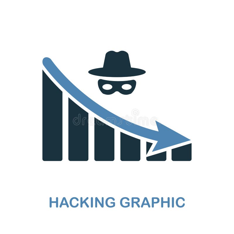 Hacking Decrease Graphic Icon. Monochrome Style Design from Diagram Icon Collection. UI. Pixel ...